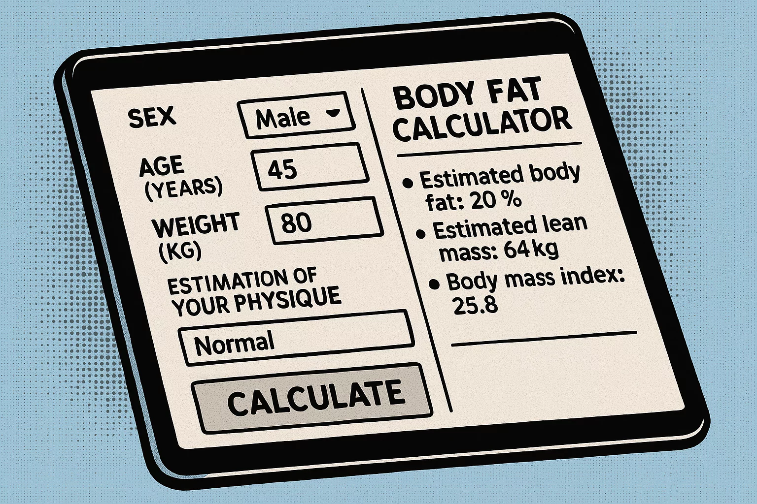 Calcul de votre masse grasse et de votre masse musculaire
